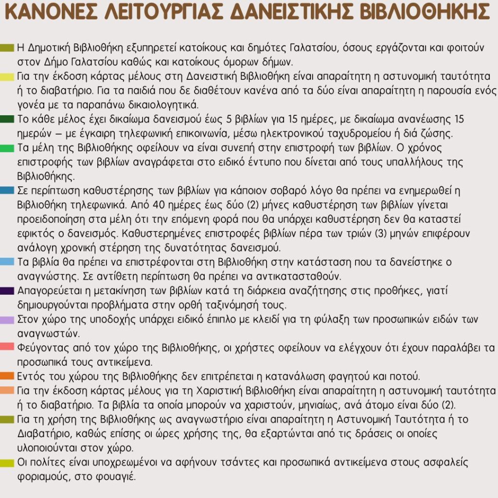 Ενημέρωση για τη λειτουργία της Δημοτικής Βιβλιοθήκης Δήμου Γαλατσίου ...
